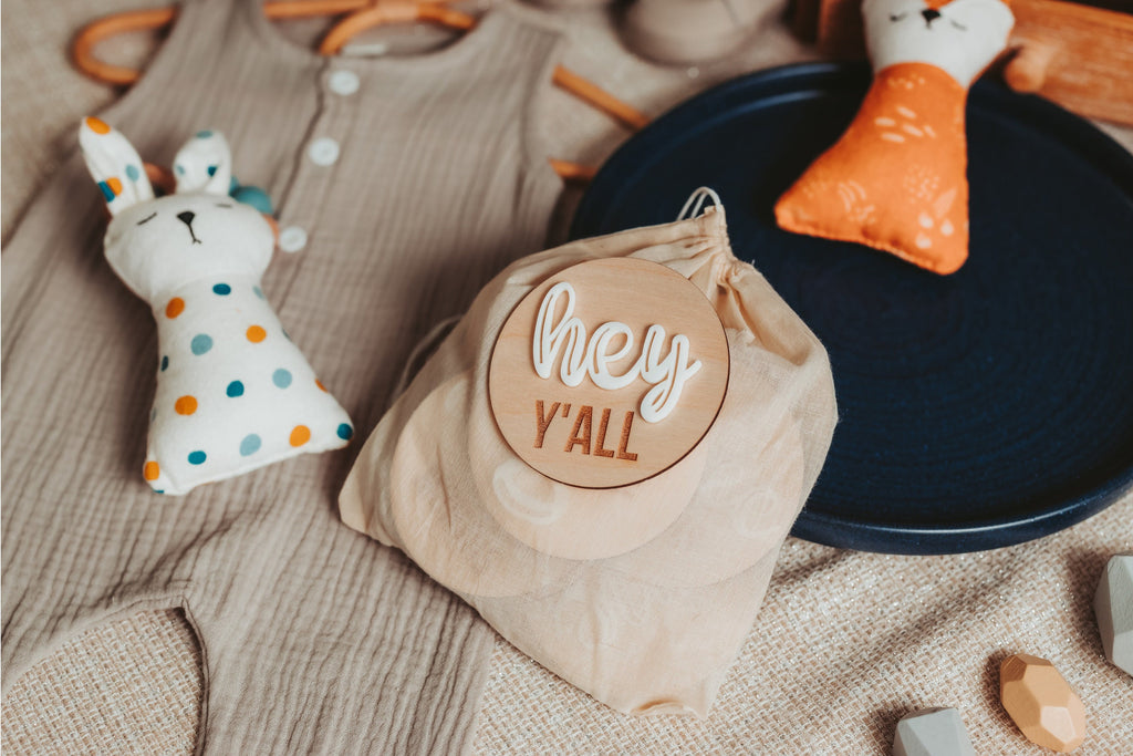 Hey Yall Baby Milestone Signs - Wooden Monthly Picture Props for Newbo ...